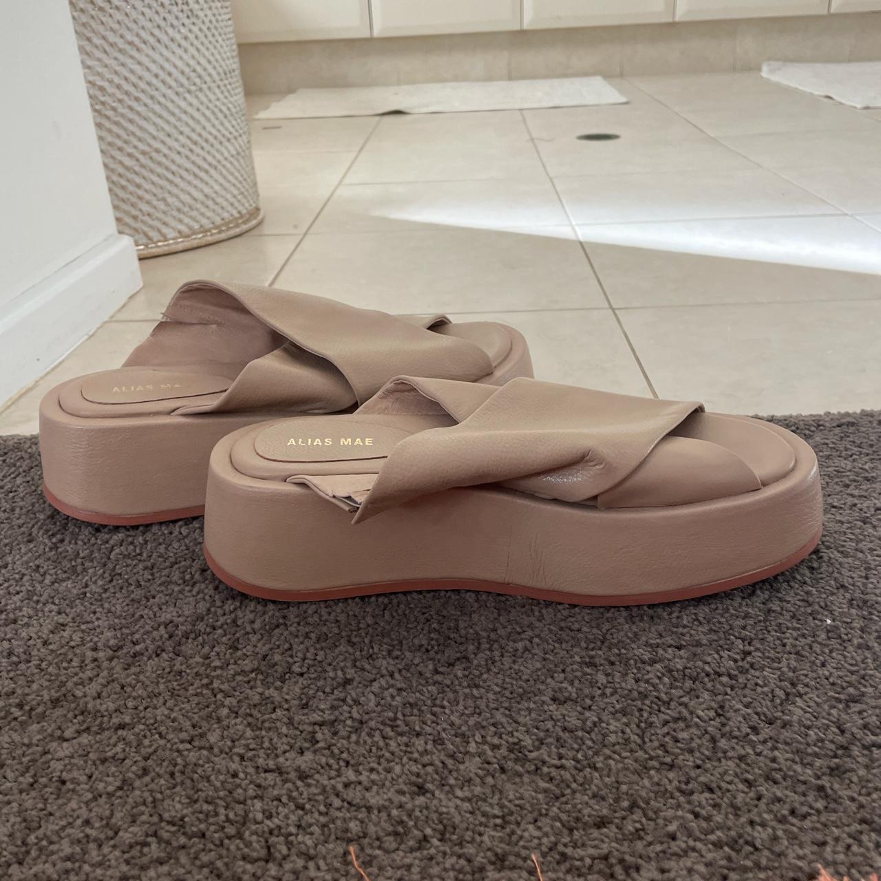 Alias Mae wedge sandals Worn once Size 40 Beige... - Depop
