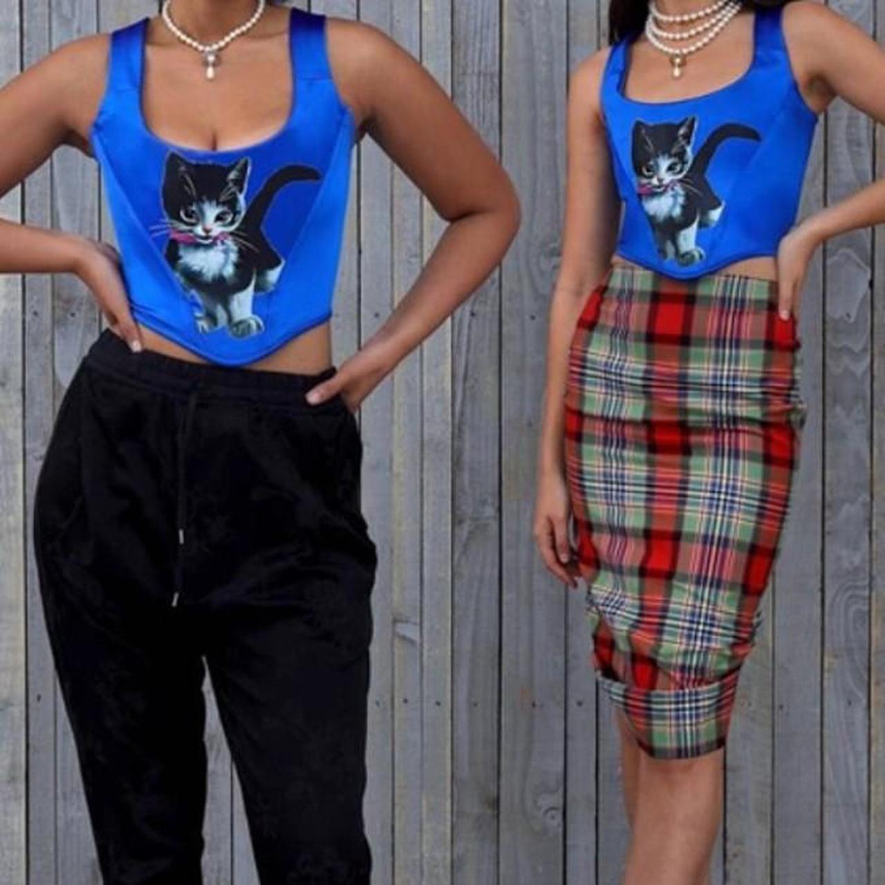 vivienne westwood cat corset electric blue. NWT only... - Depop