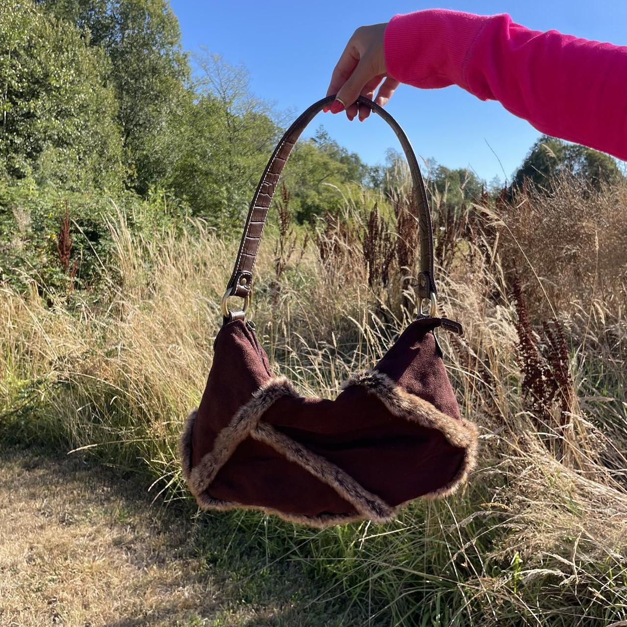 Fur mini purse Super cute brown purse with fur... - Depop
