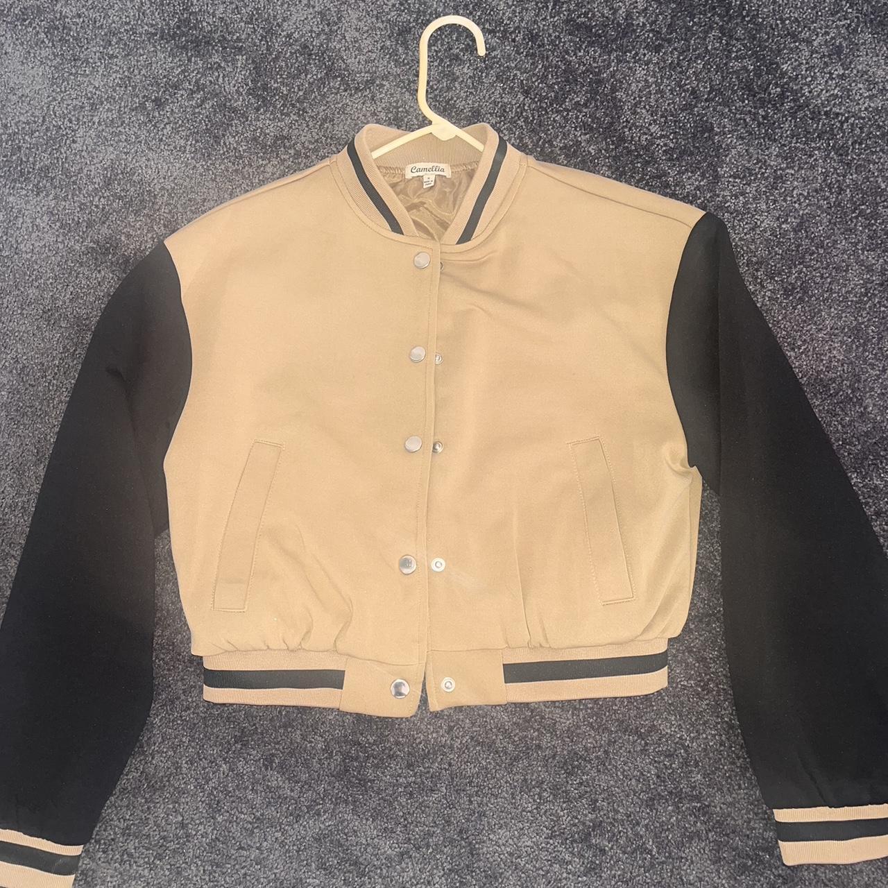 cute varsity jacket! worn once size small - Depop