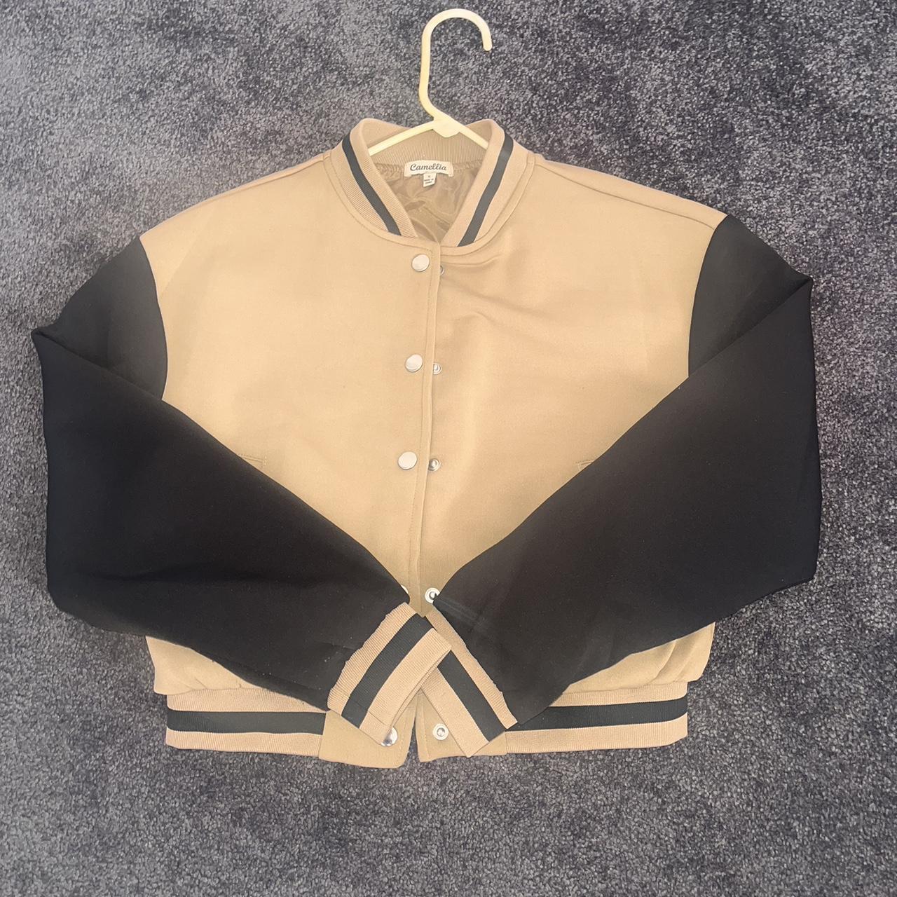 cute varsity jacket! worn once size small - Depop