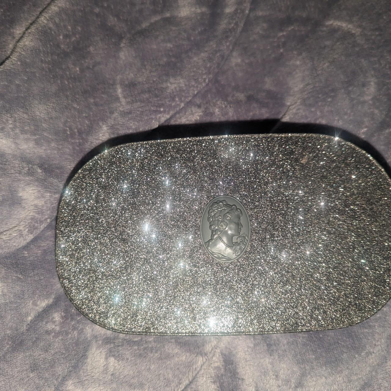 Mac beauty box black and silver giltter storage box... - Depop