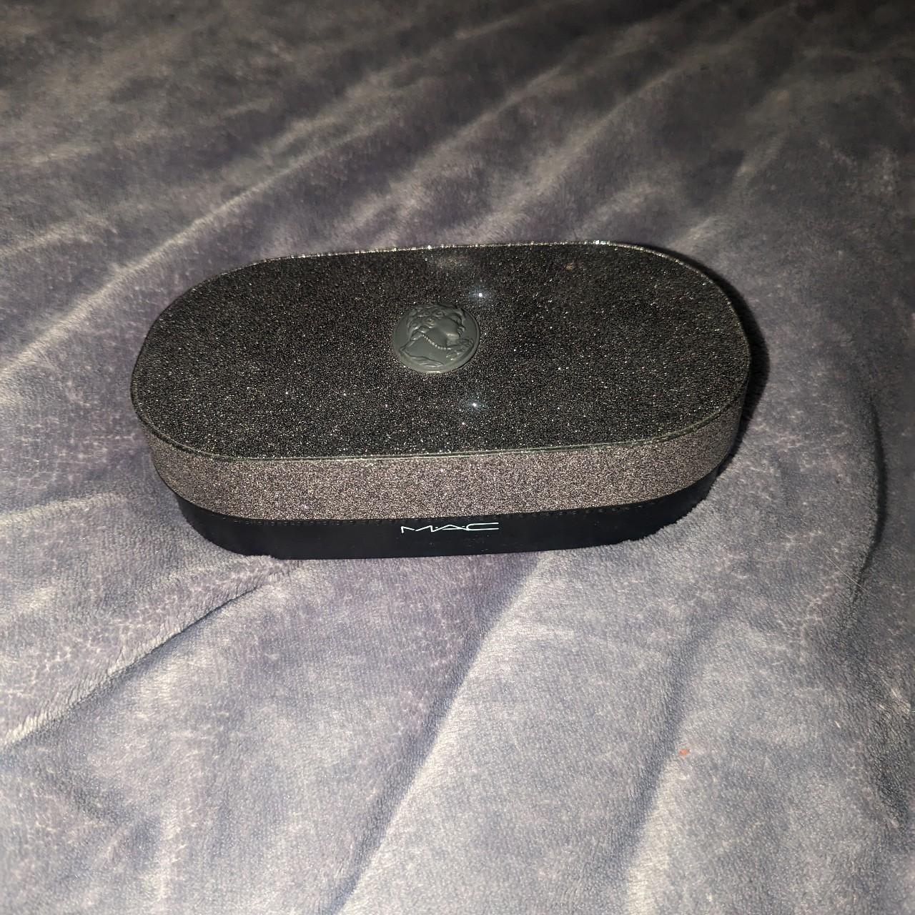 Mac beauty box black and silver giltter storage box... - Depop