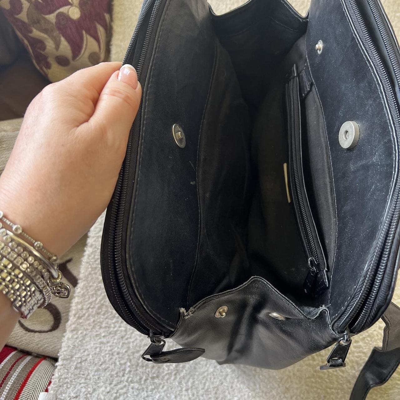 Black Leather Multi Compartment Shoulder Bag. Has... - Depop