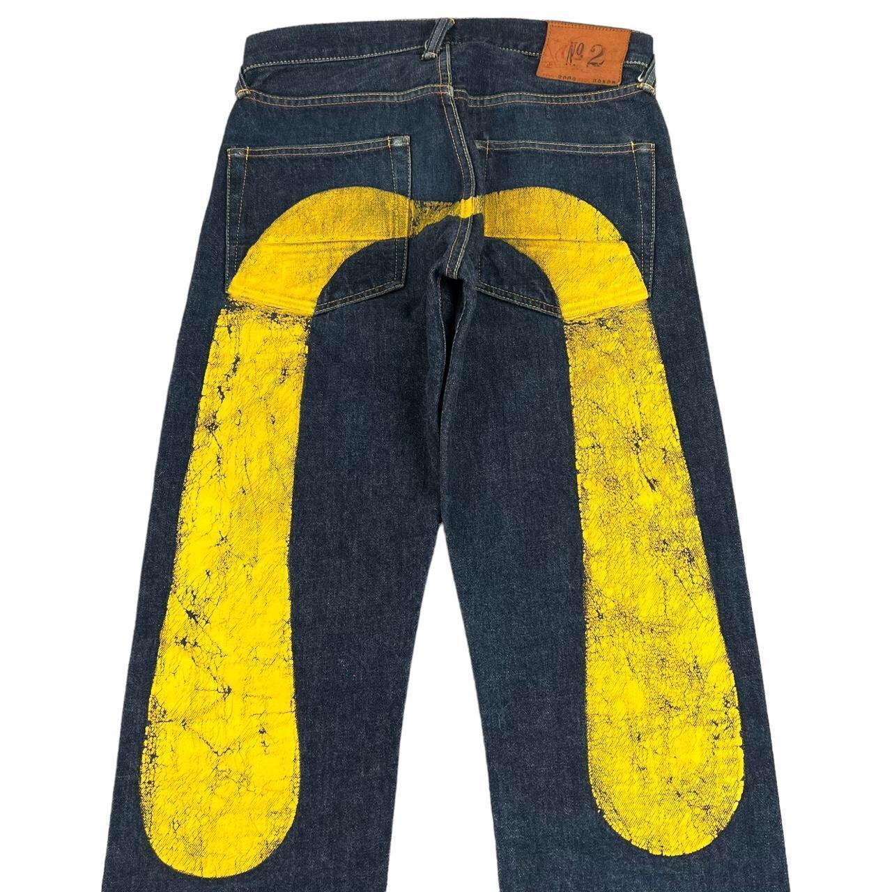 Evisu Men's Yellow Jeans | Depop