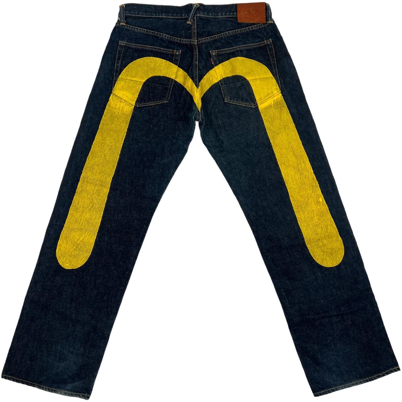 Evisu Yellow Daicock Japanese Selvedge Baggy Denim... - Depop