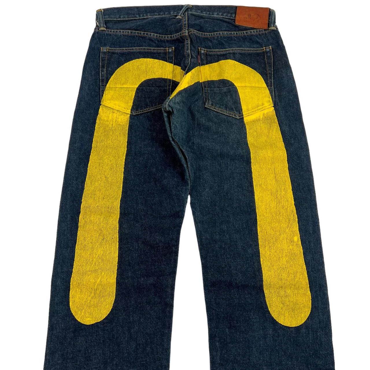 Evisu Yellow Daicock Japanese Selvedge Baggy Denim... - Depop