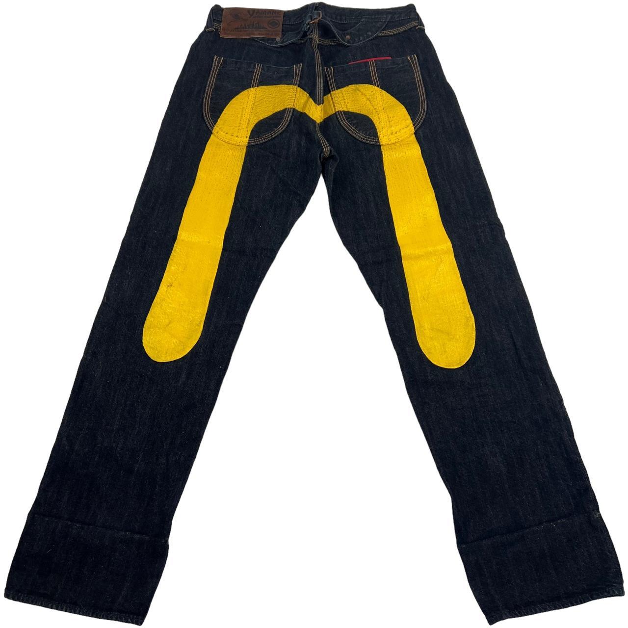 Evisu Men's Yellow Jeans | Depop