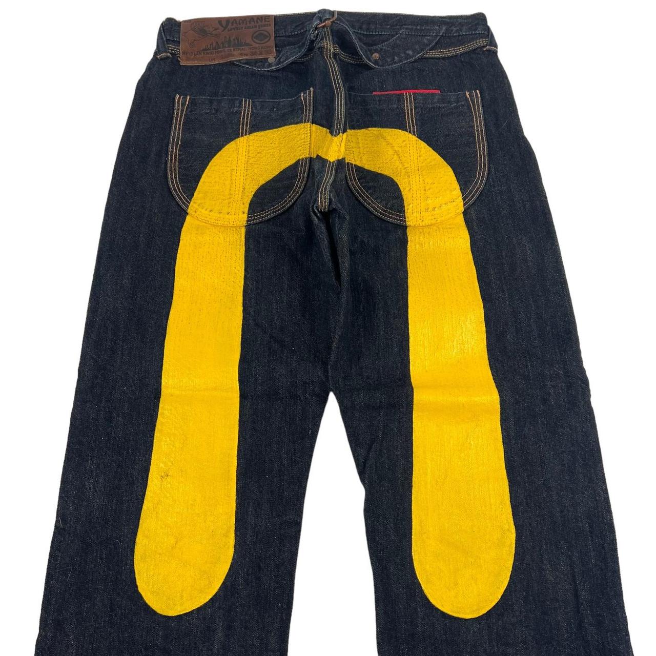 Evisu Men's Yellow Jeans | Depop