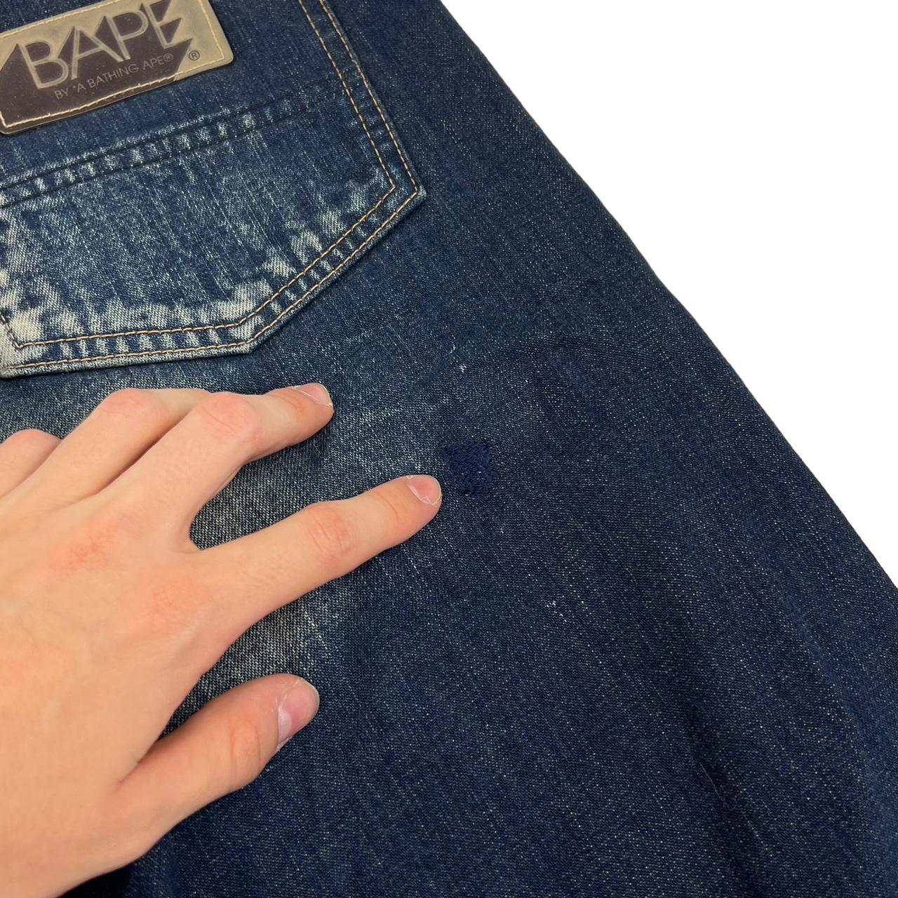 Vintage Bape White Twinsta Denim Jeans Great... - Depop