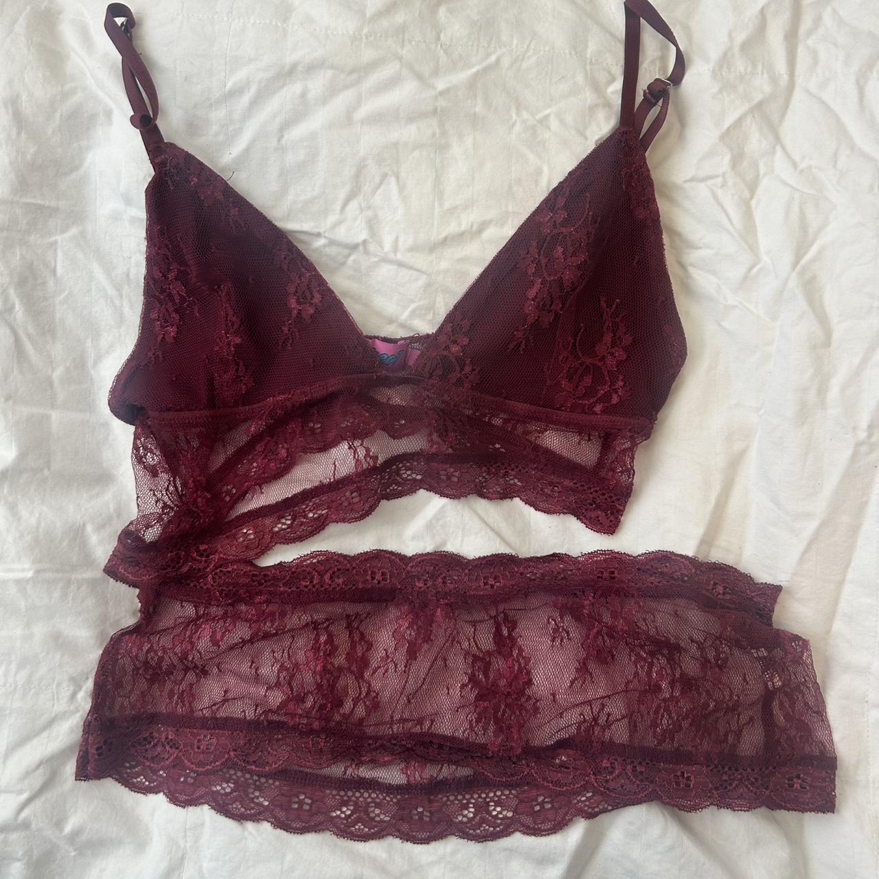 Red edikted lace crossover tank top ️‍🔥 -size... | Depop