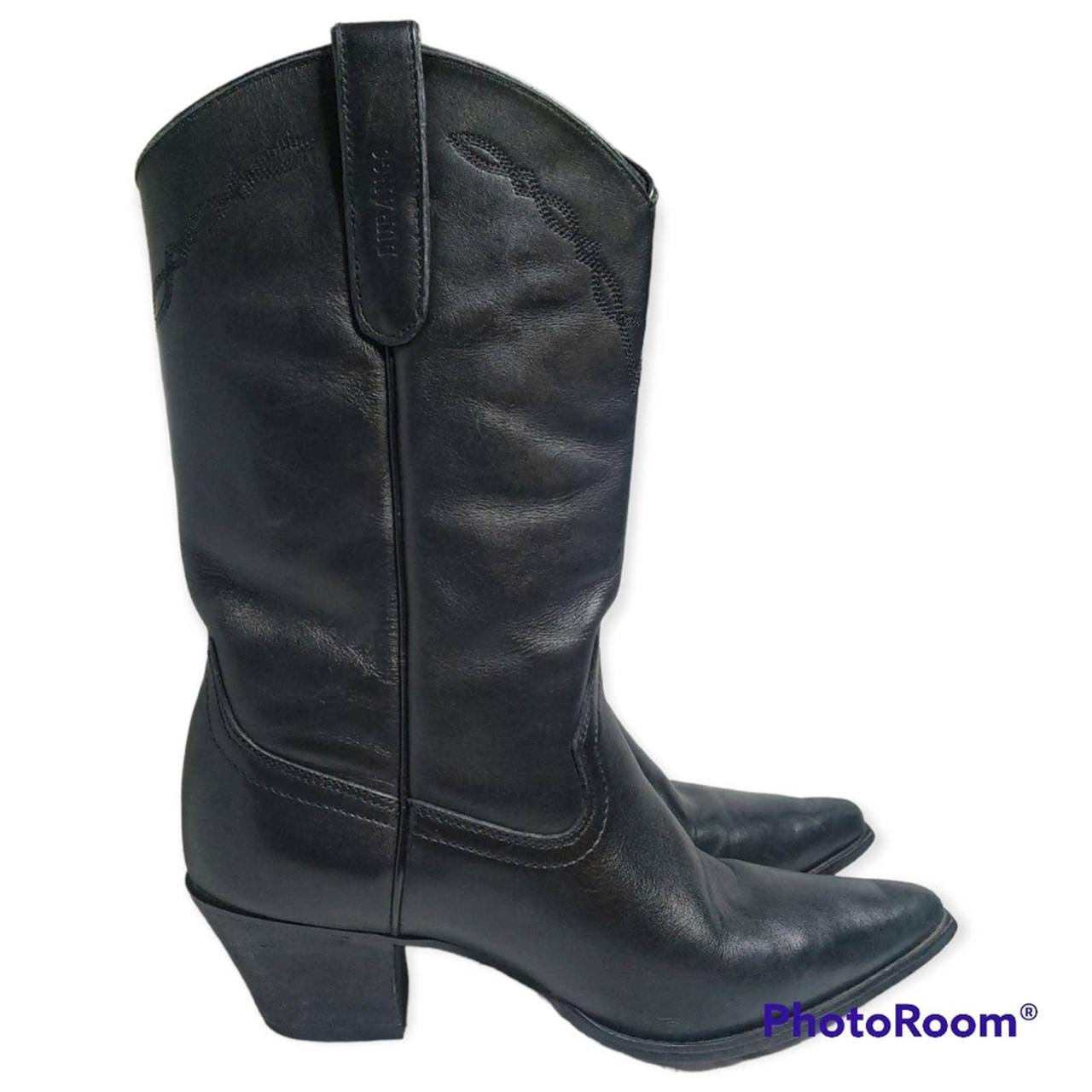 DURANGO Woman's Boot Black Leather sz 6½. 2in heel.... - Depop