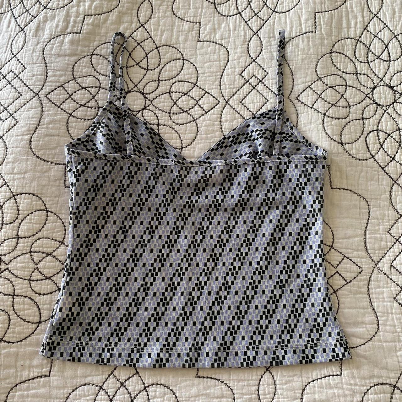 •Dainty Checkered Tank Top• -Black and blue checker... - Depop