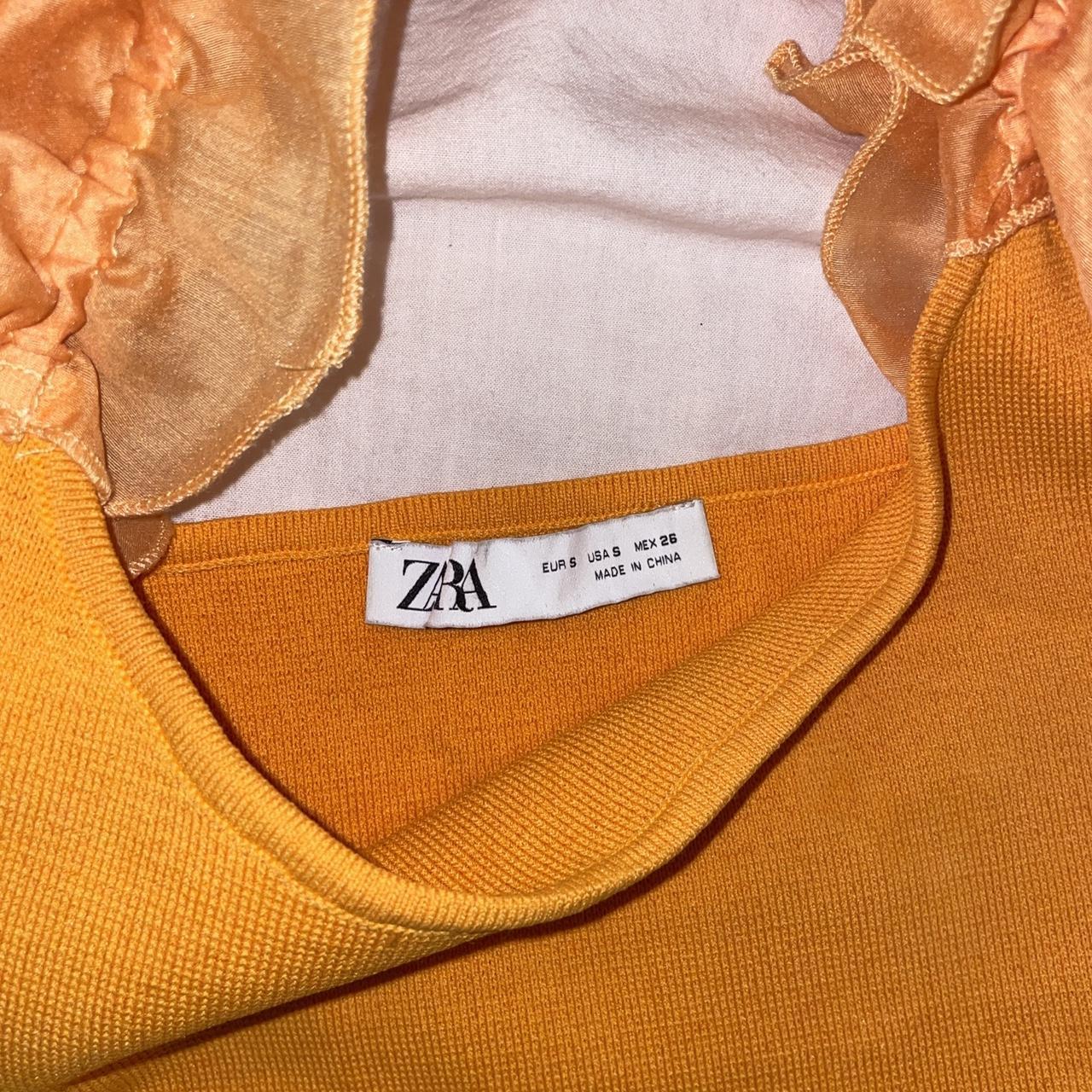Orange Zara Organza Crop Top Size Small Nwot No Depop