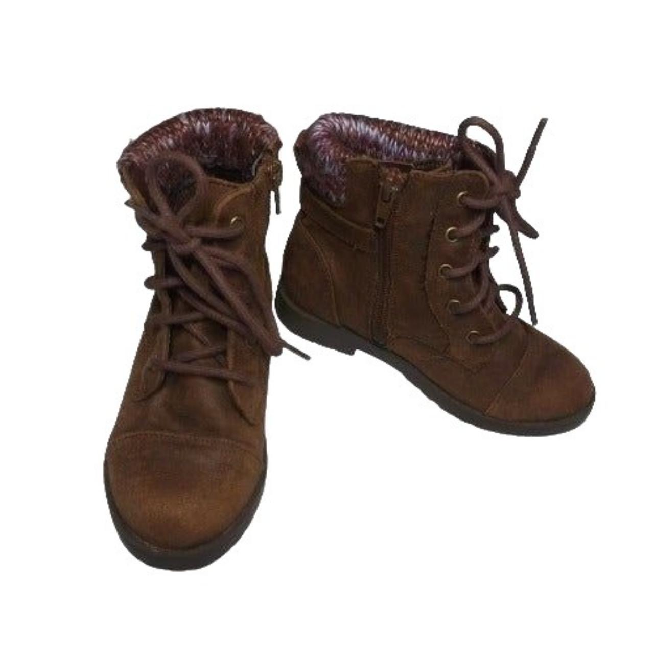 SUGAR Ashlee Girls' Brown Boots Size 10M with Laces... - Depop