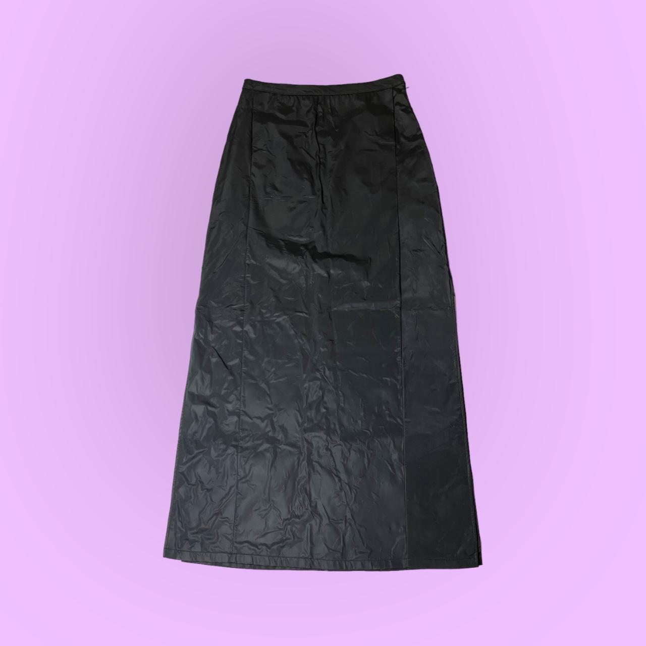 90s 00s PVC maxi skirt with kangaroo pocket and... - Depop