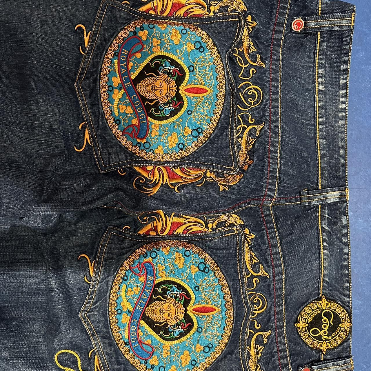 crazy dope rare coogi jeans with insane embroidery.... - Depop