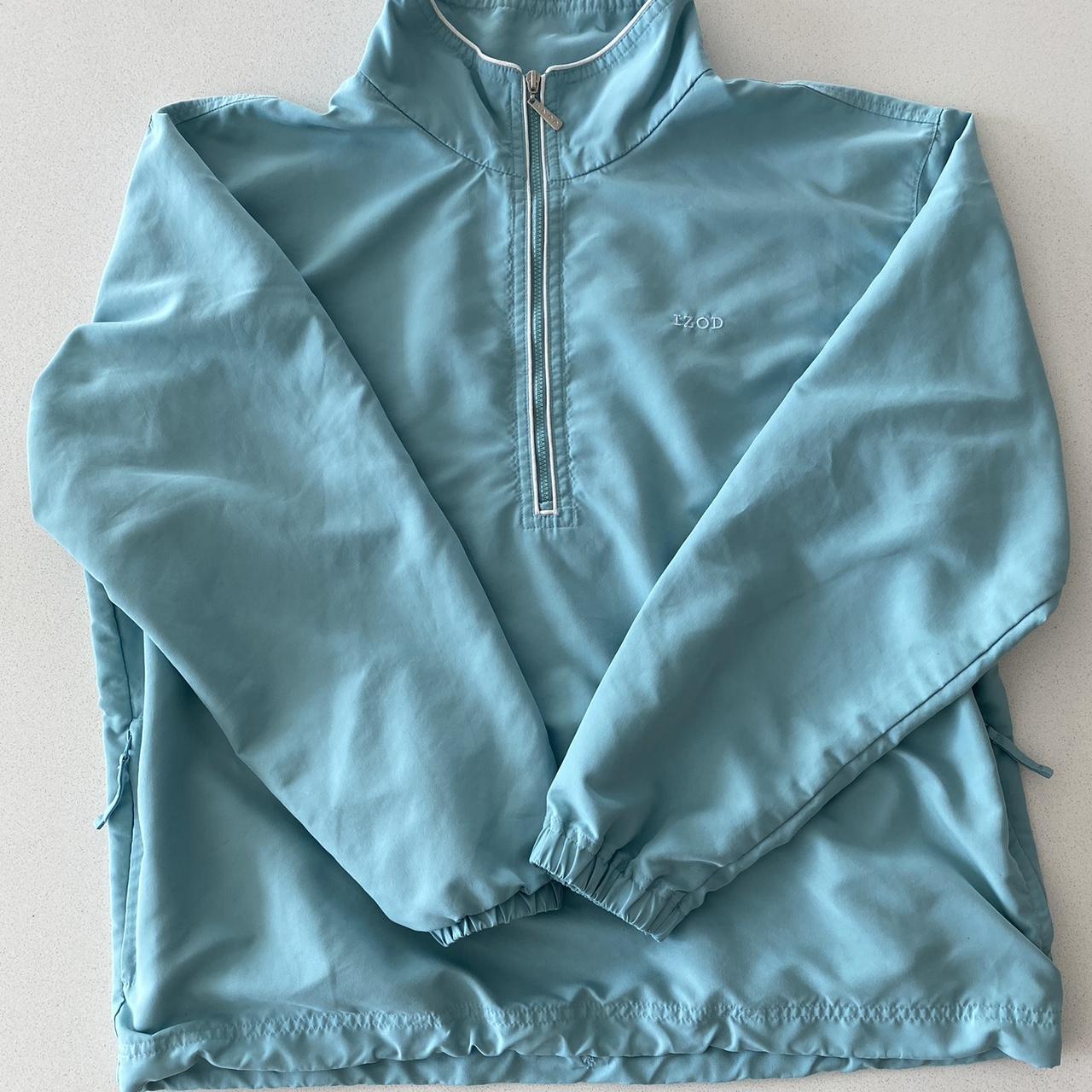 Izod Women's Blue and Green Jacket | Depop