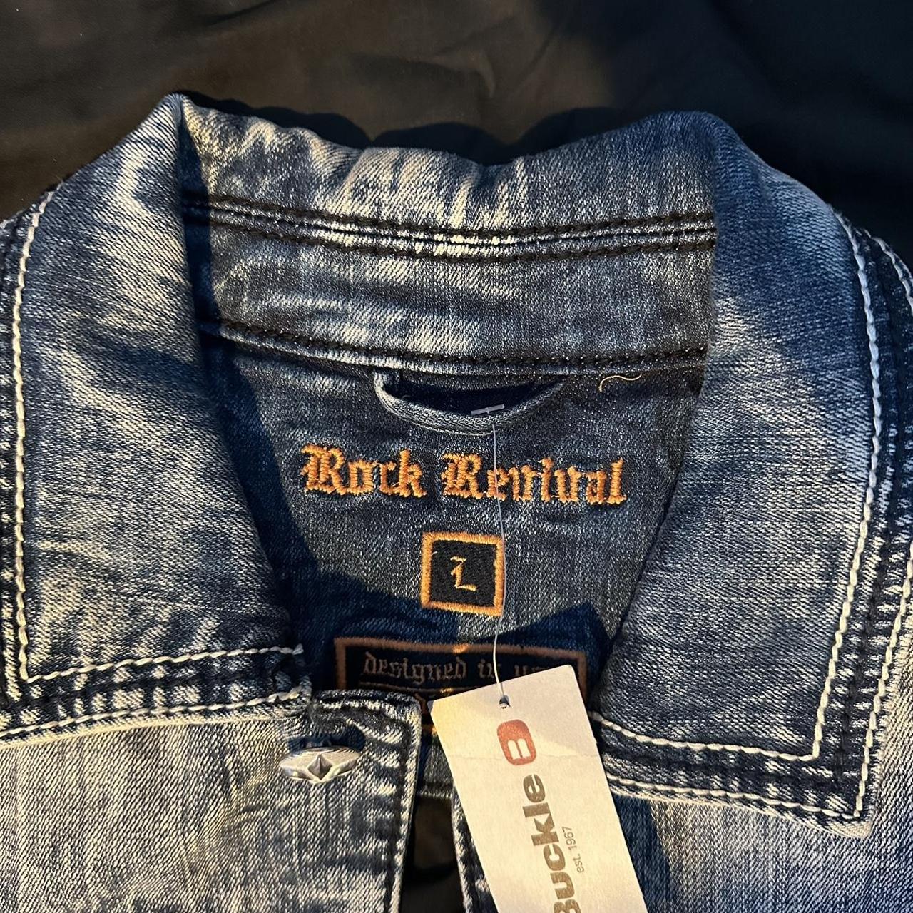 Brand New Rock Revival Jean Jacket Large Never... - Depop