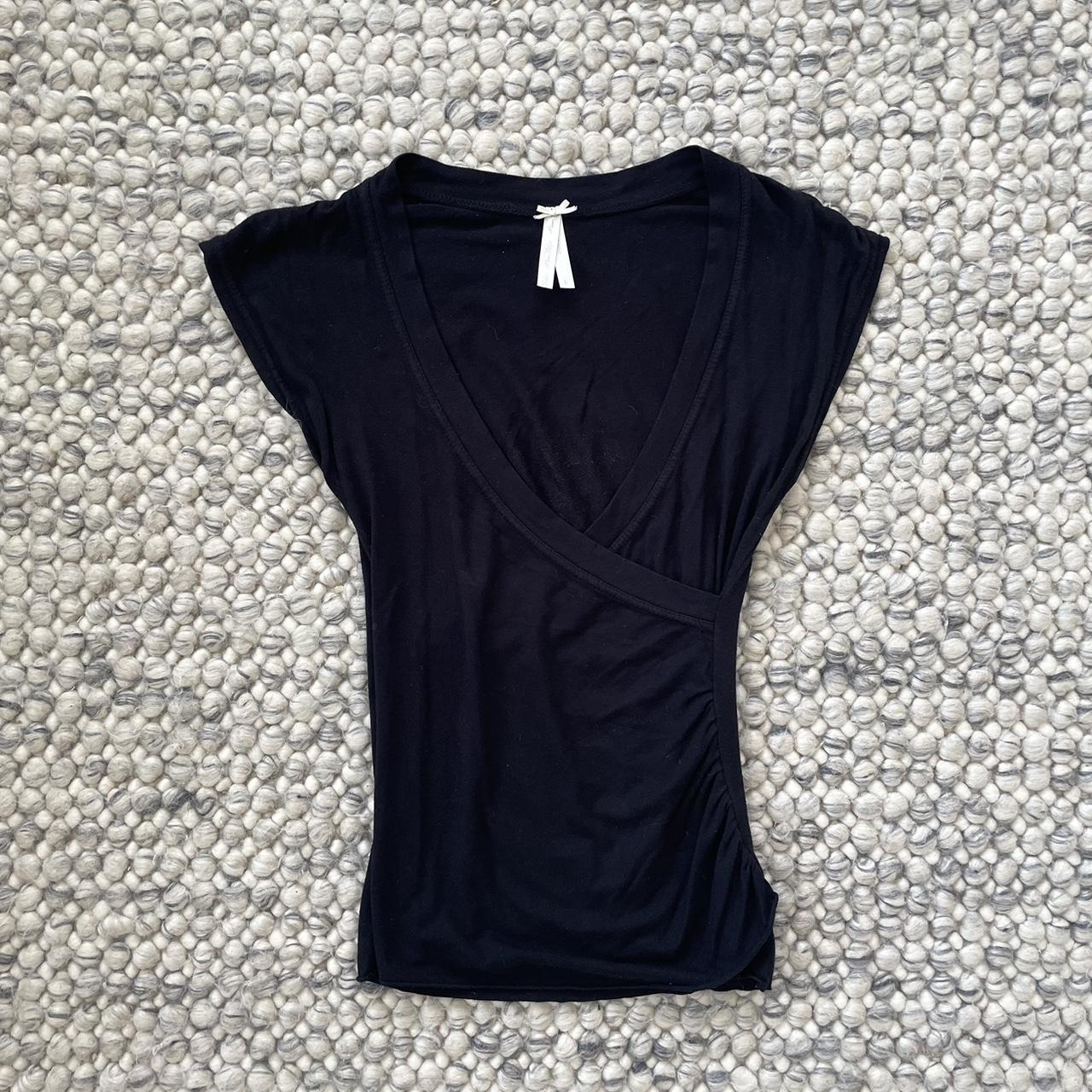 2000s miss shop black crossover top perfect... - Depop