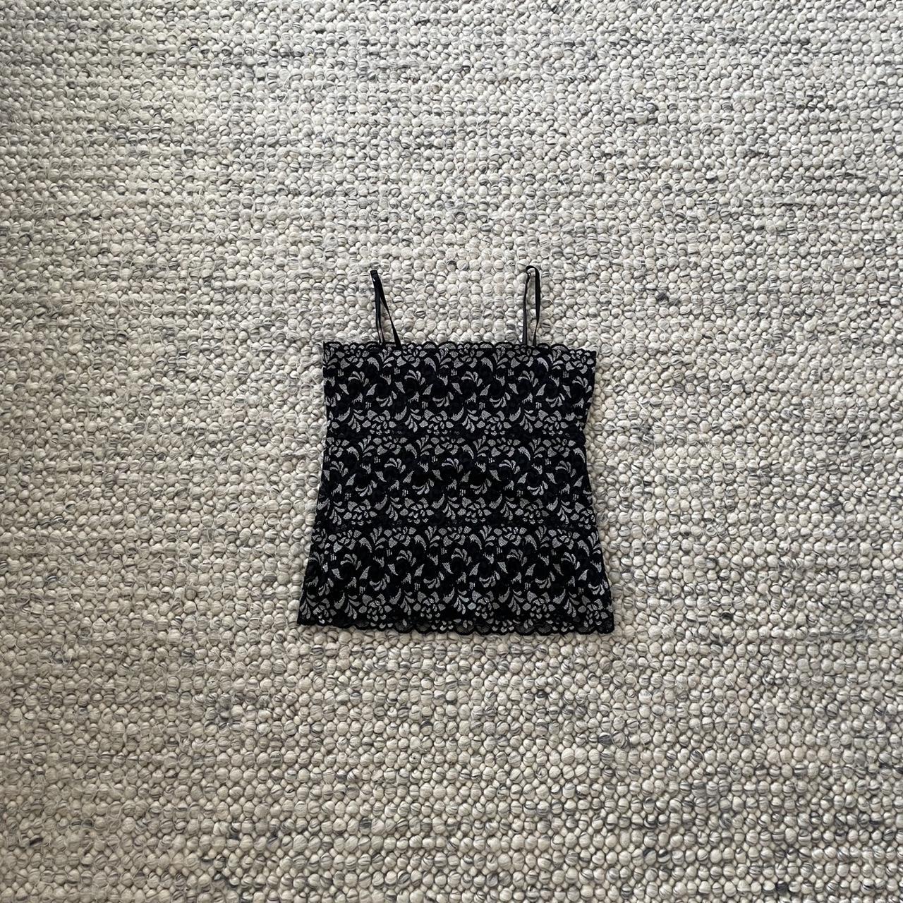 2000s CKM full lace black cami form fitting black... | Depop
