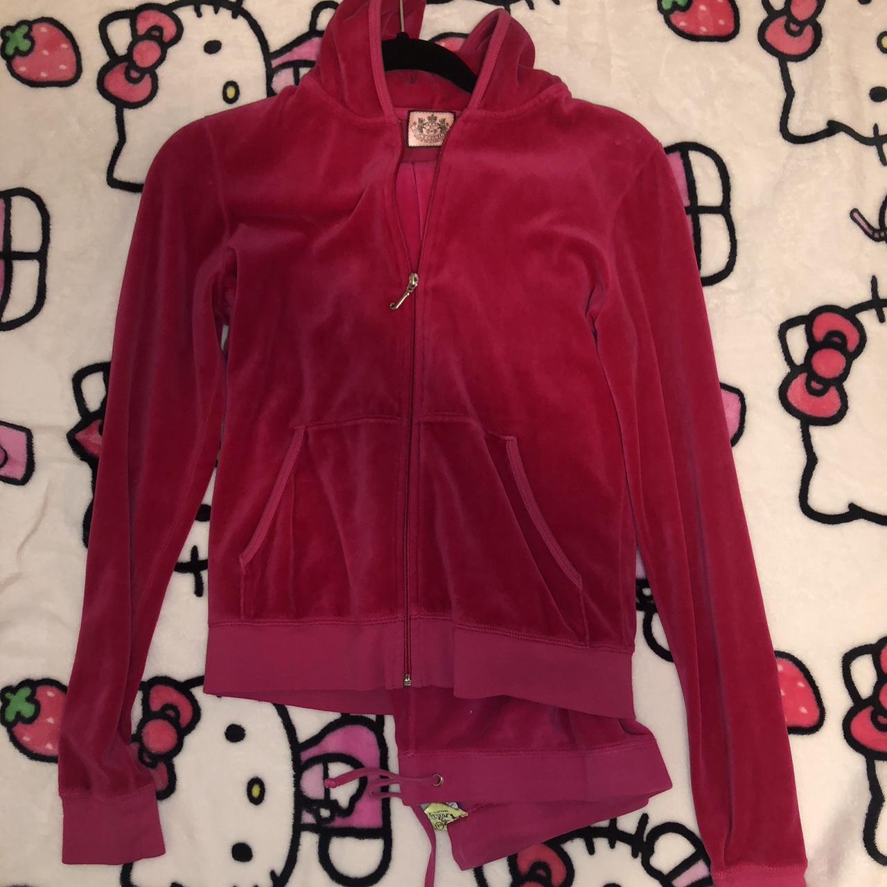 Hot pink authentic Juicy Couture velour tracksuit... - Depop