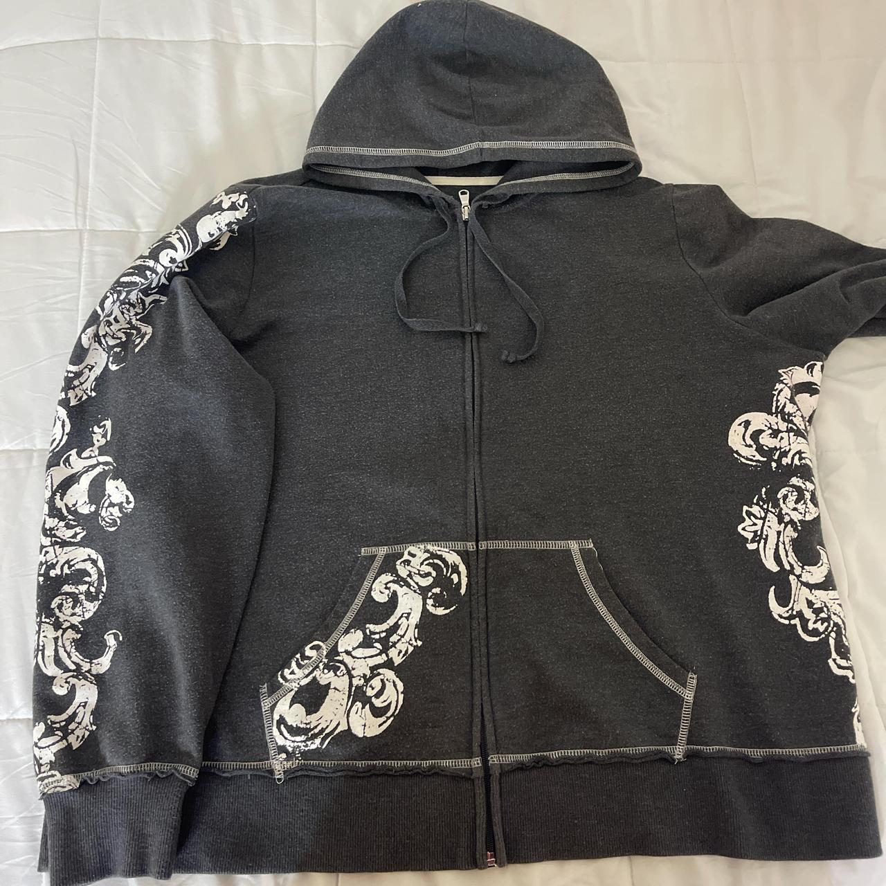 Super Cute Dark Grey Y2K Jacket ★ Measures... - Depop