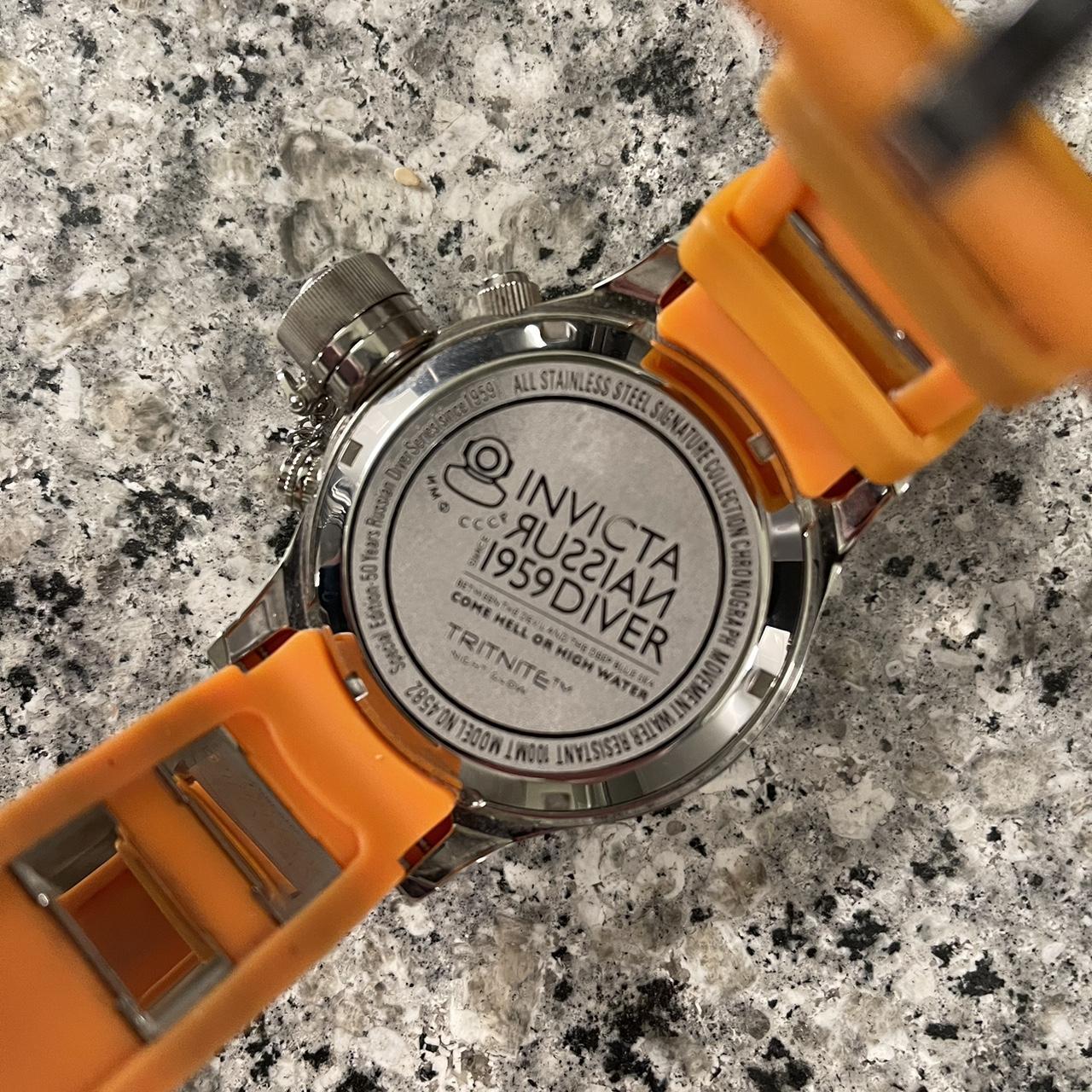 Invicta Men's Orange Watch | Depop