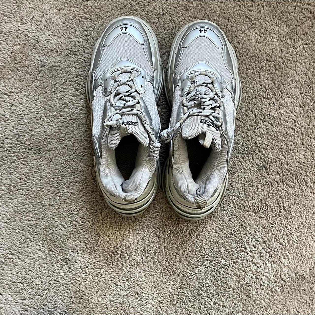 Silver/Grey Triple S Balenciagas Good condition we... - Depop