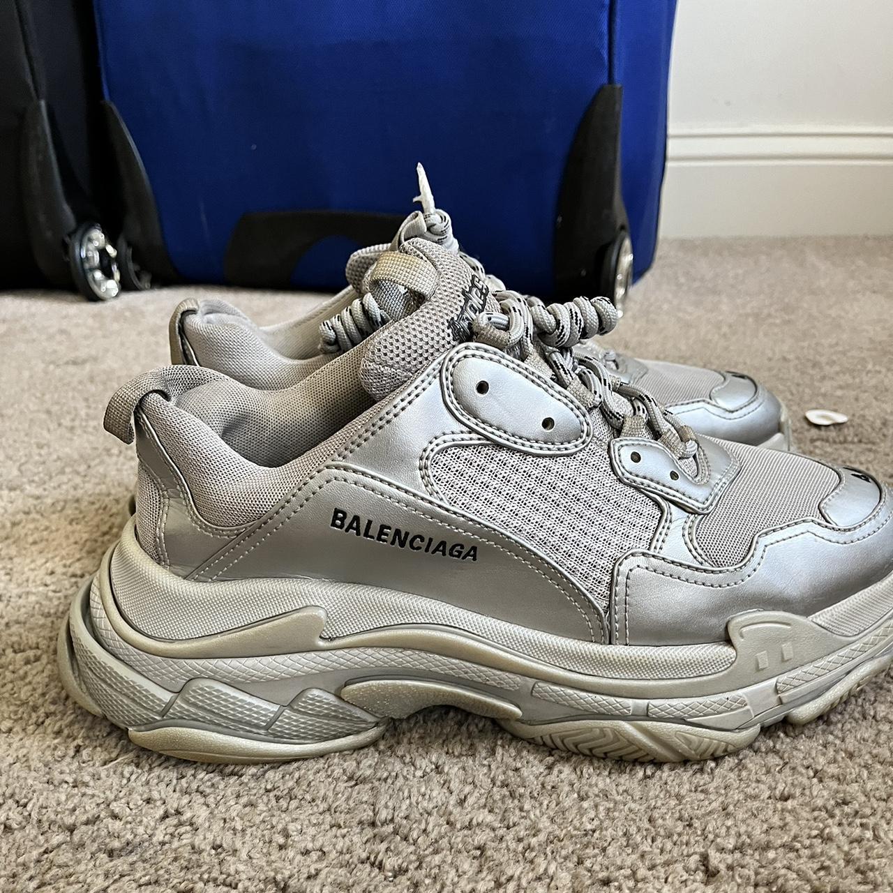 Silver/Grey Triple S Balenciagas Good condition we... - Depop