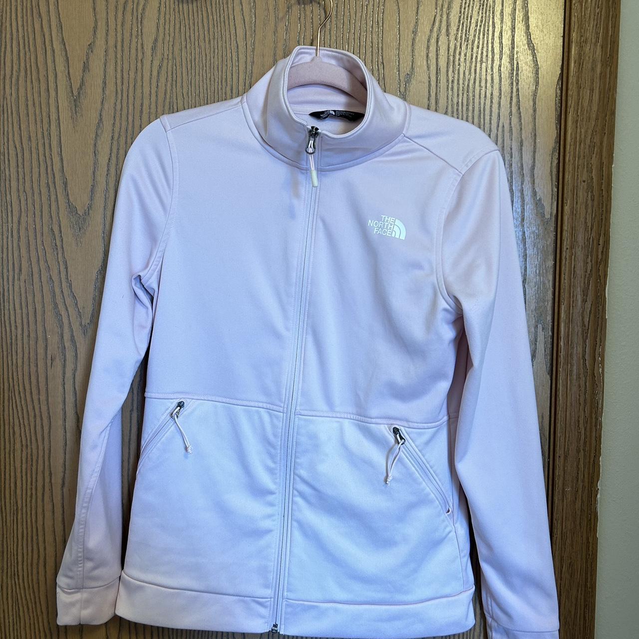 women’s pink north face jacket size small - Depop
