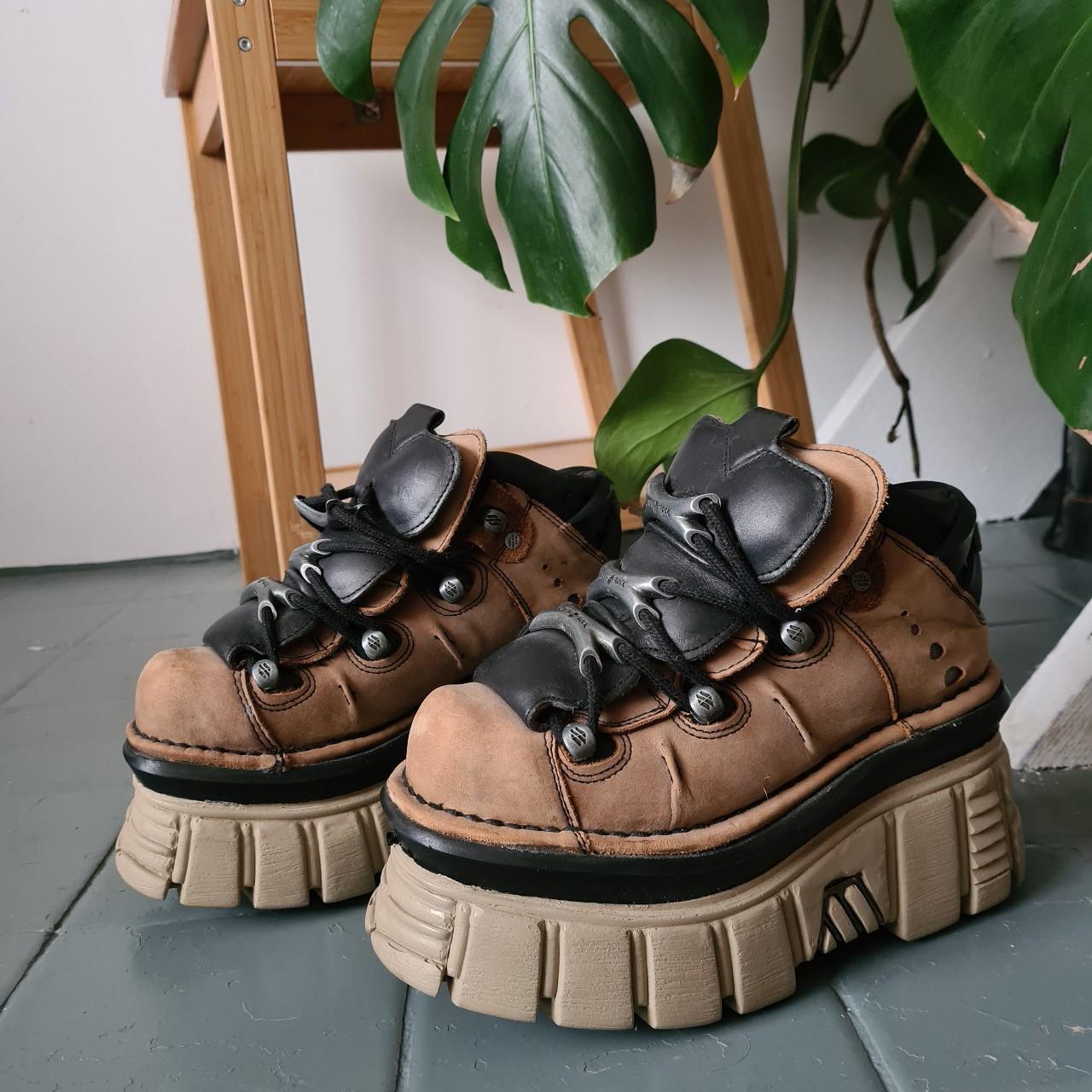 New rock black brown and beige UK 3 Hardly worn... - Depop