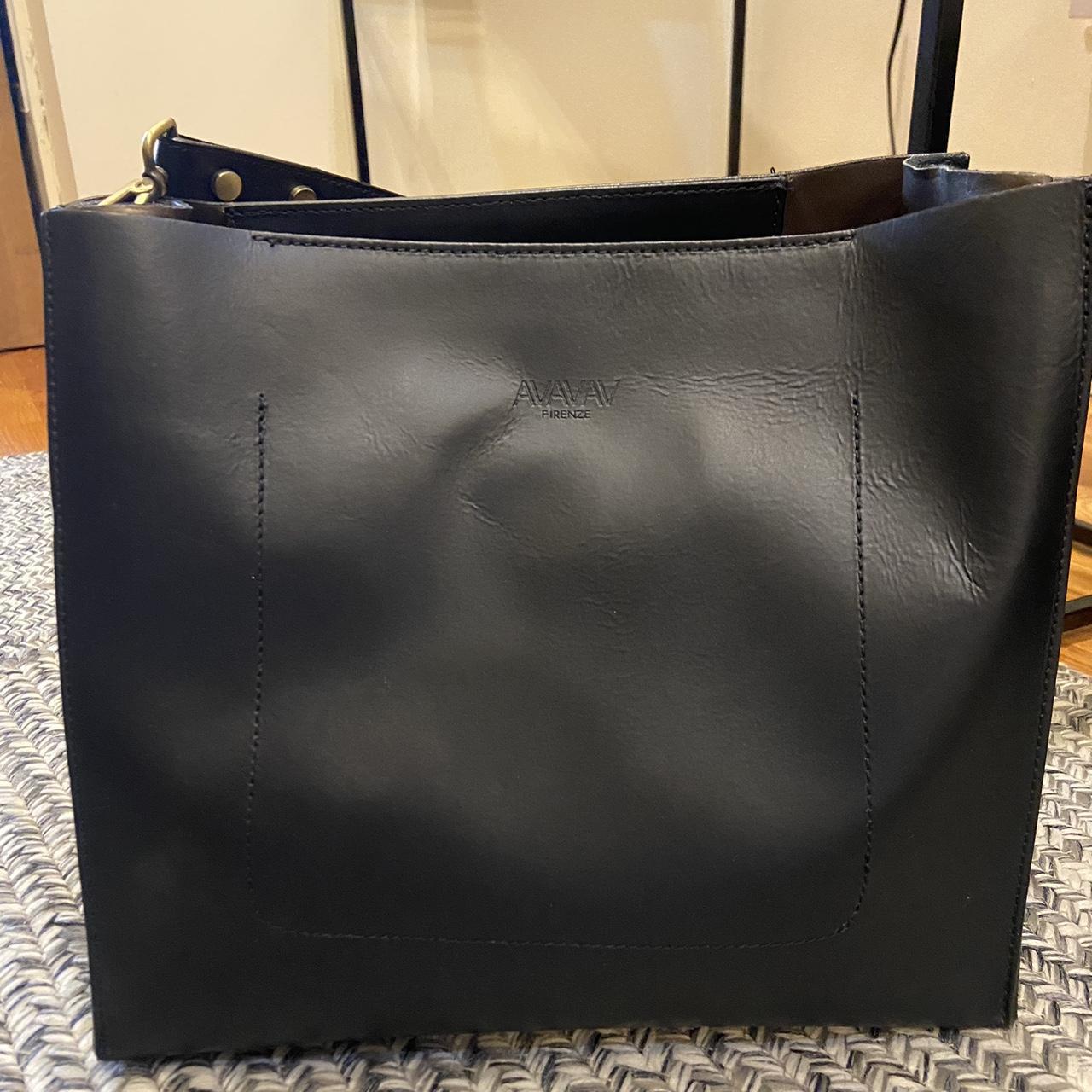 AVAVAV Black Leather Shoulder Bag - Depop