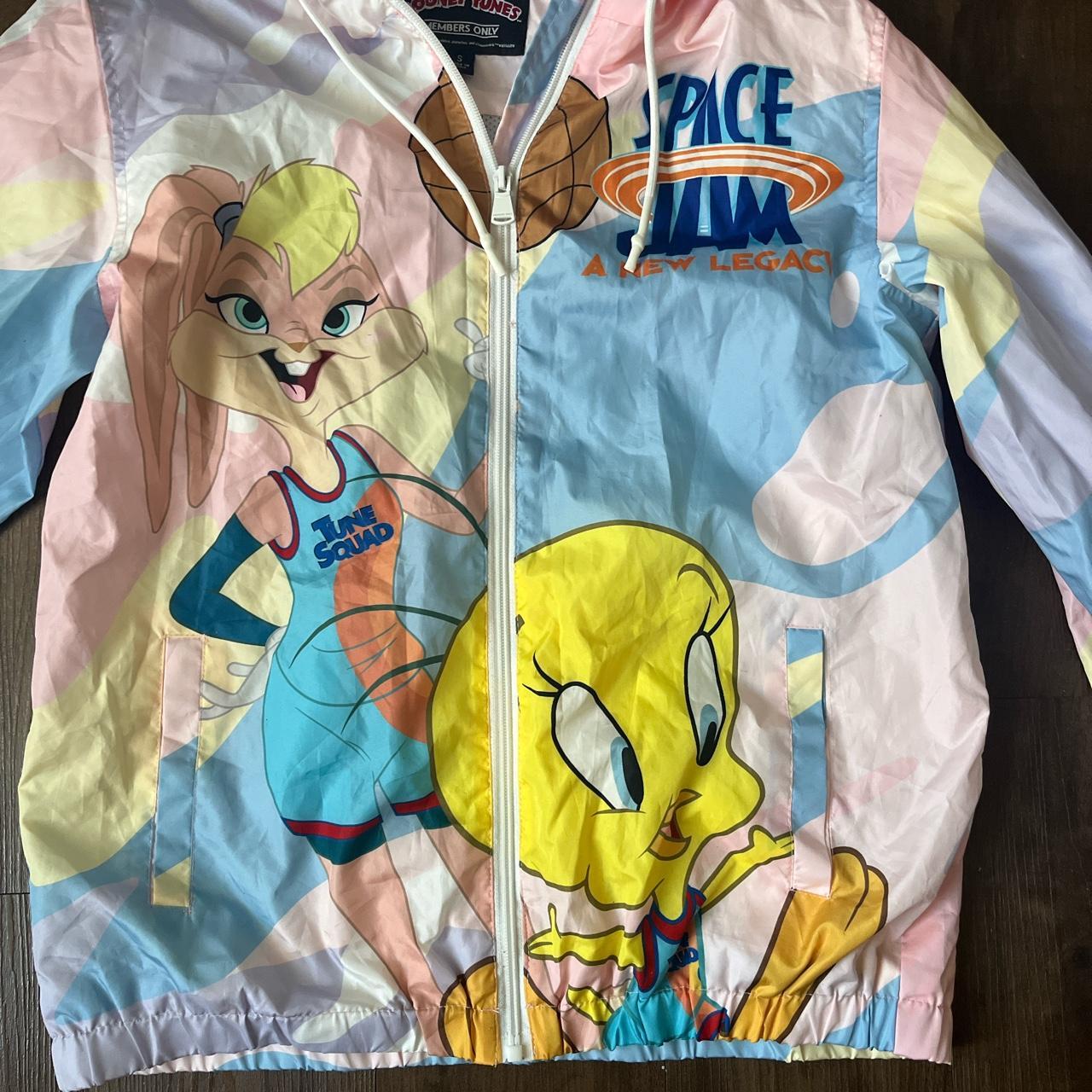Members Only Space Jam Tune Squad zip up windbreaker... | Depop