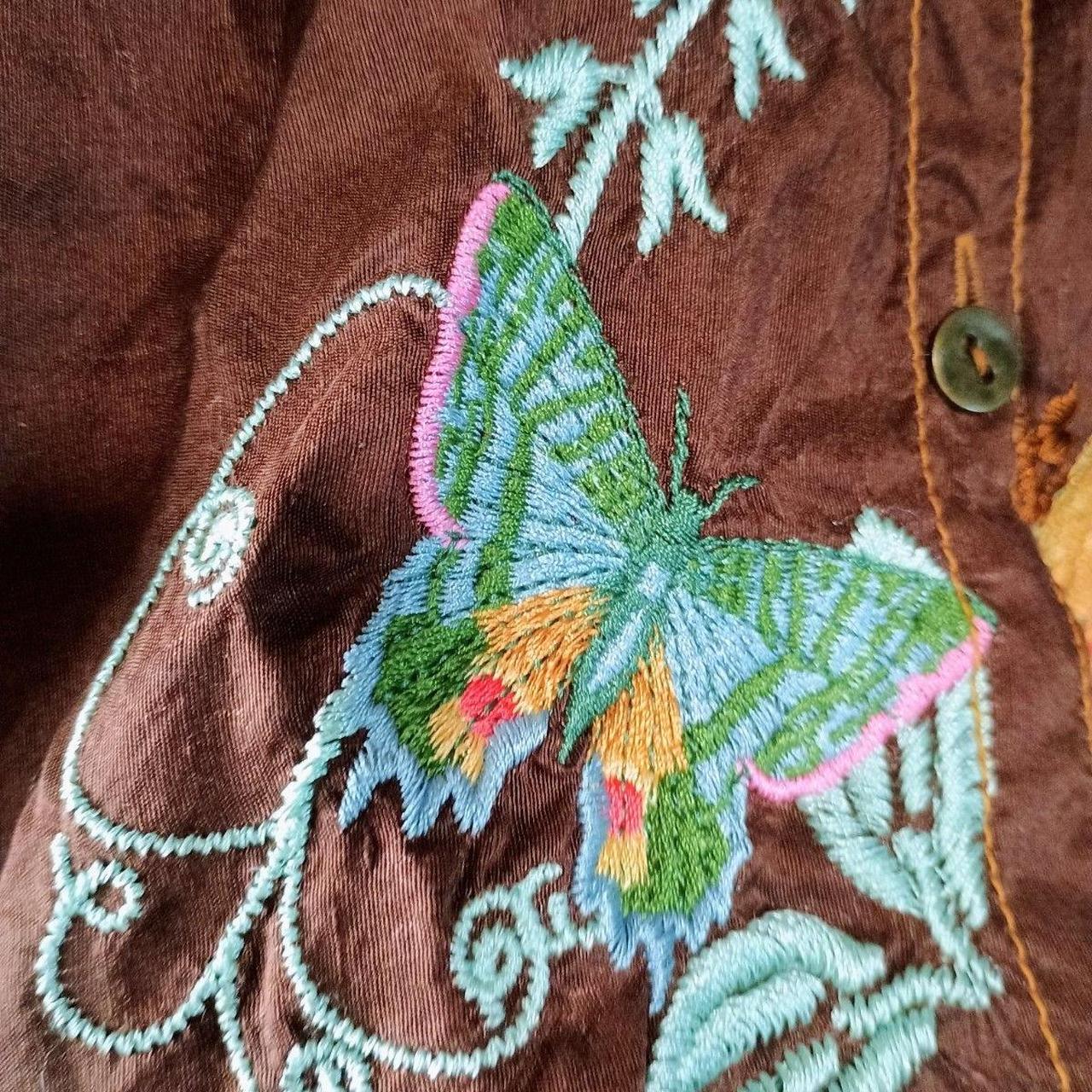 Vintage Johnny Was (RN 87291) silk shirt rich... | Depop