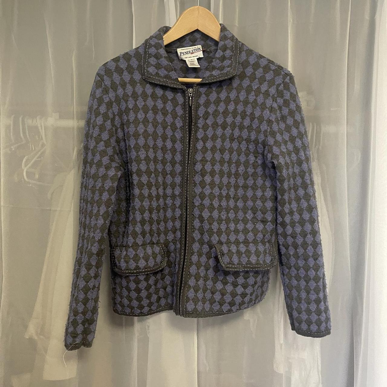 Pendleton Womens Wool Blend Sweater Jacket Zips... - Depop