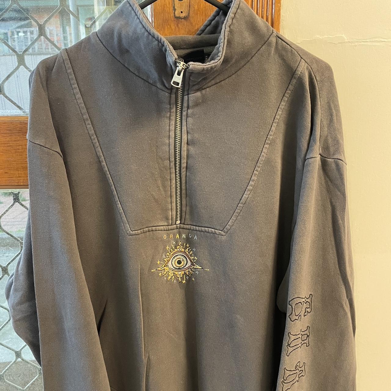 Ghanda 1/4 zip Large jumper - Depop