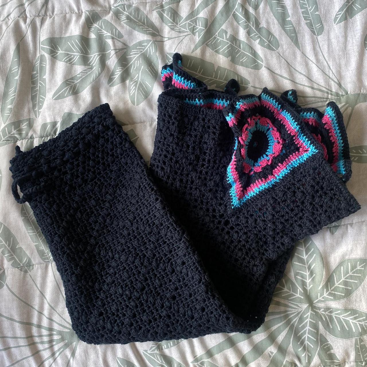 the most GORG crochet midi skirt 💙💗 no tag but fits... - Depop