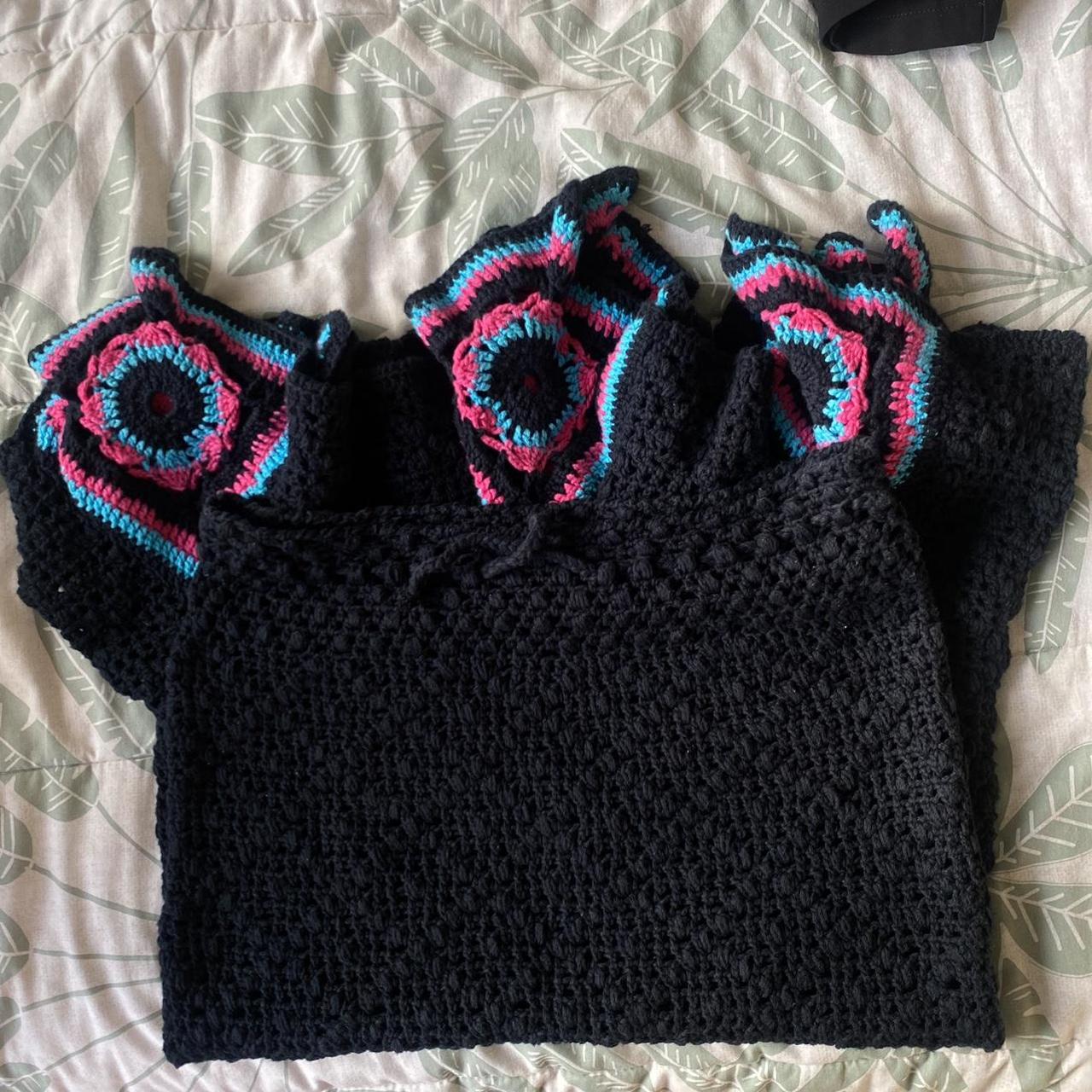 the most GORG crochet midi skirt 💙💗 no tag but fits... - Depop