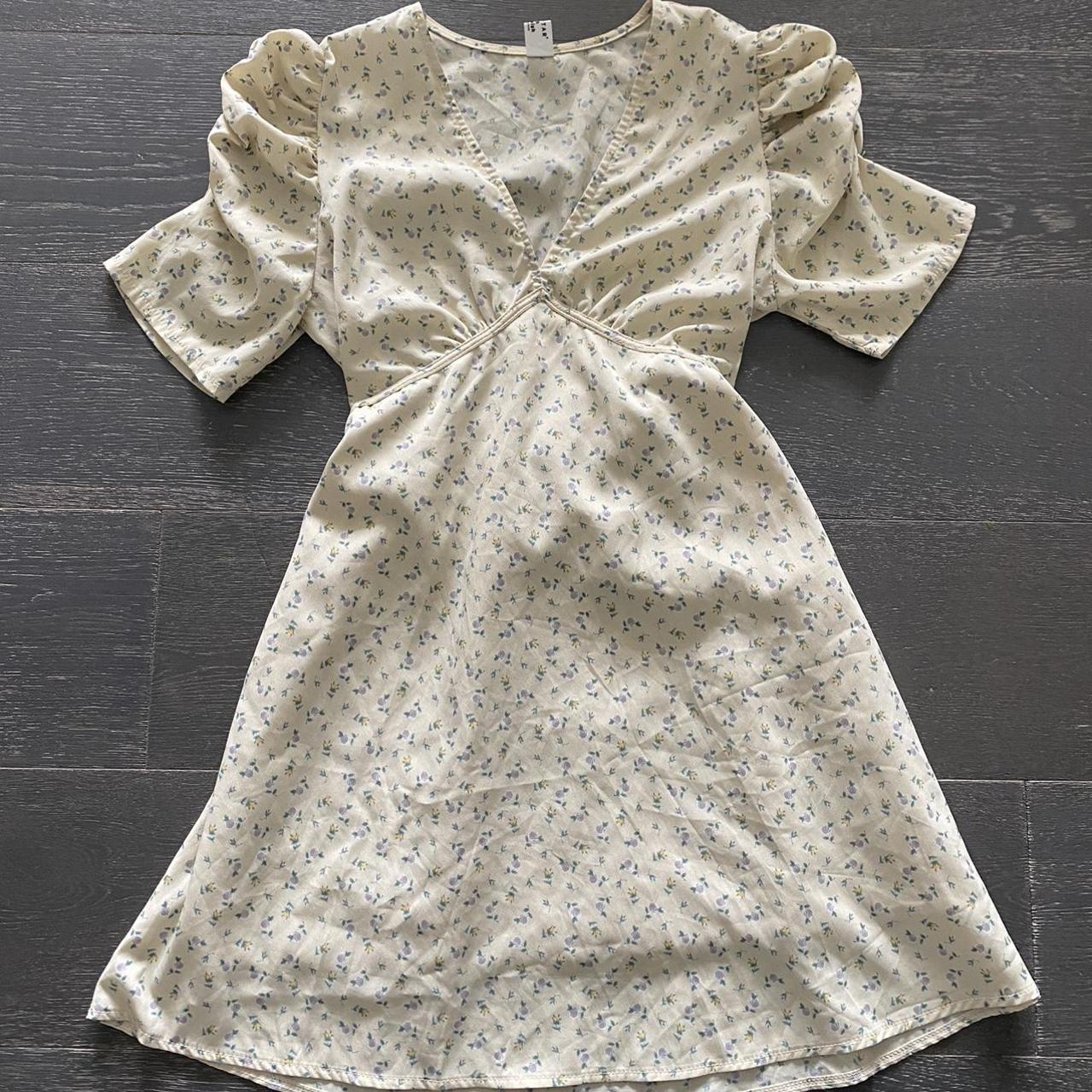 stylenanda yellow floral dress - one size, fits xs/s... - Depop