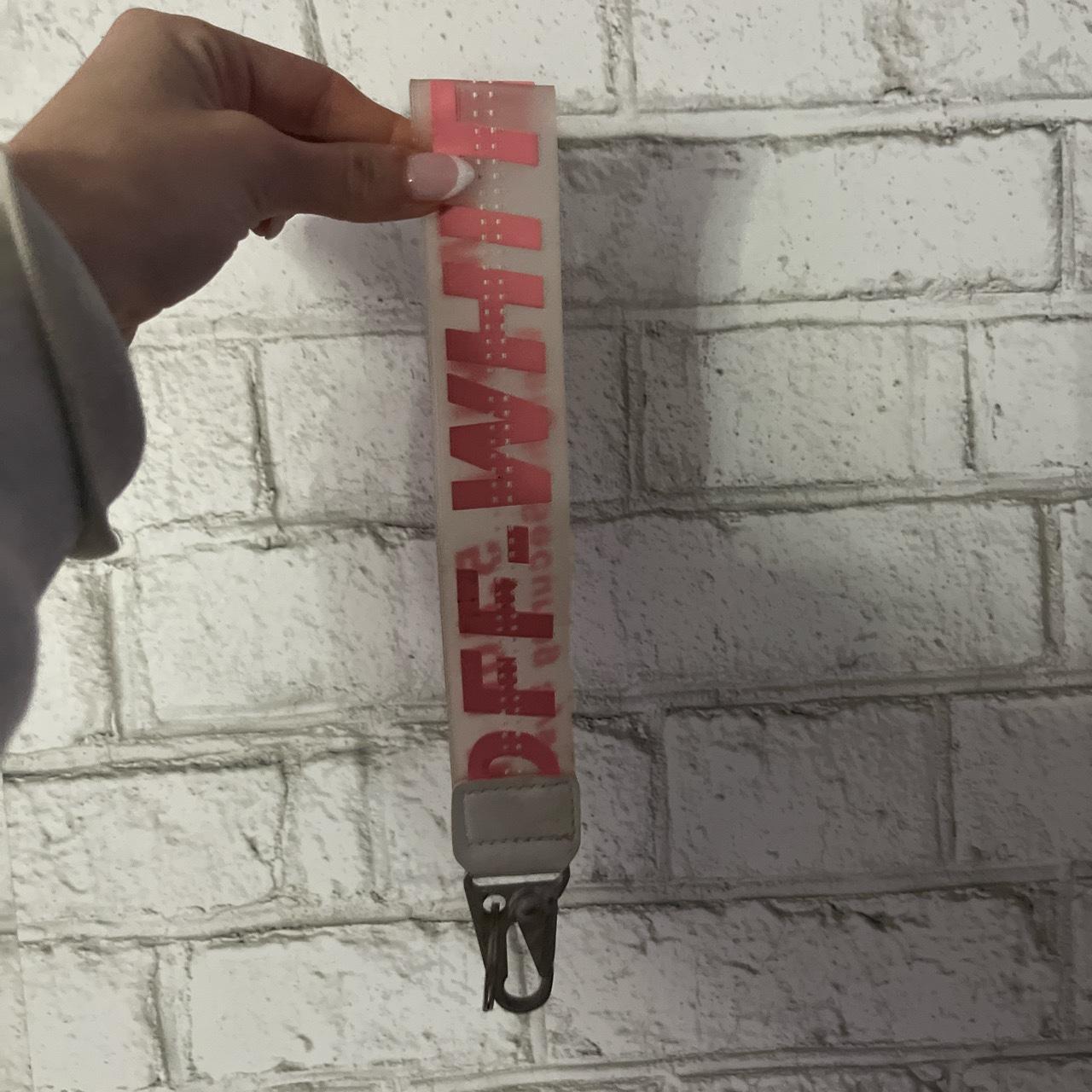 Off white Car key chain Pink Used worn - Depop