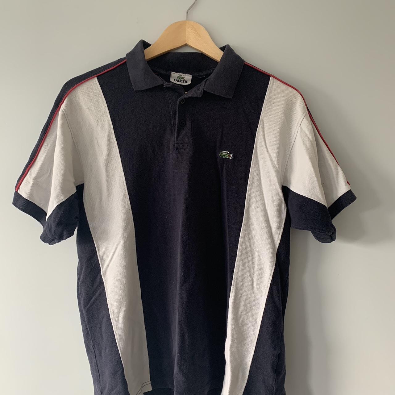 Lacoste Polo Shirt Navy - White - Red Trim Men’s ... - Depop