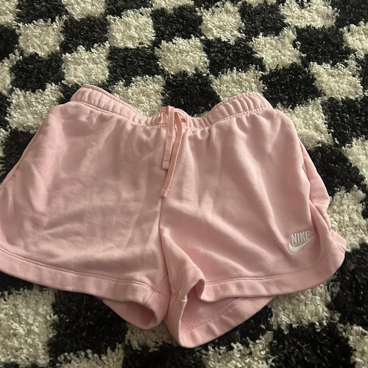 Nike sweat shorts baggy pink - Depop