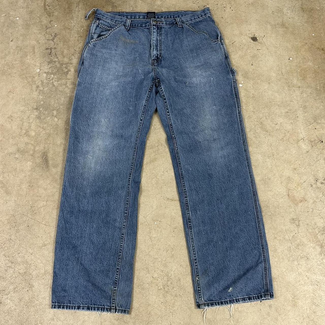 Mid wash Faded Glory straight leg carpenter jeans.... - Depop