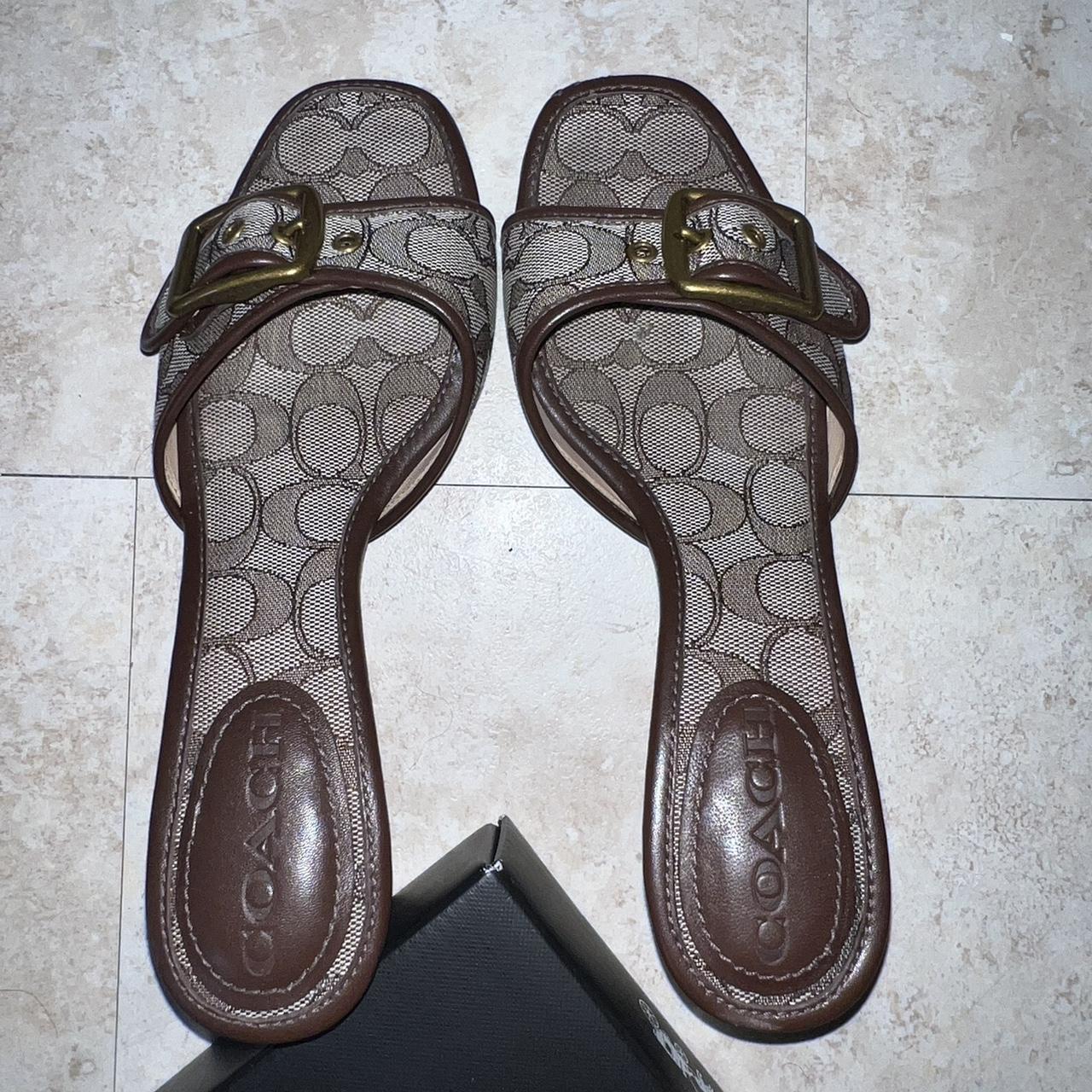 Coach classic monogram kitten heels COACH MARGOT... - Depop