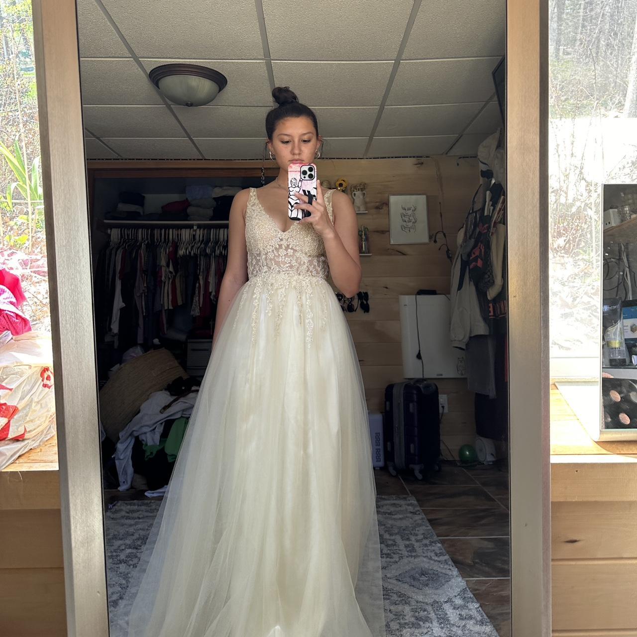 Blonde nites cream color prom dress bought but never... - Depop