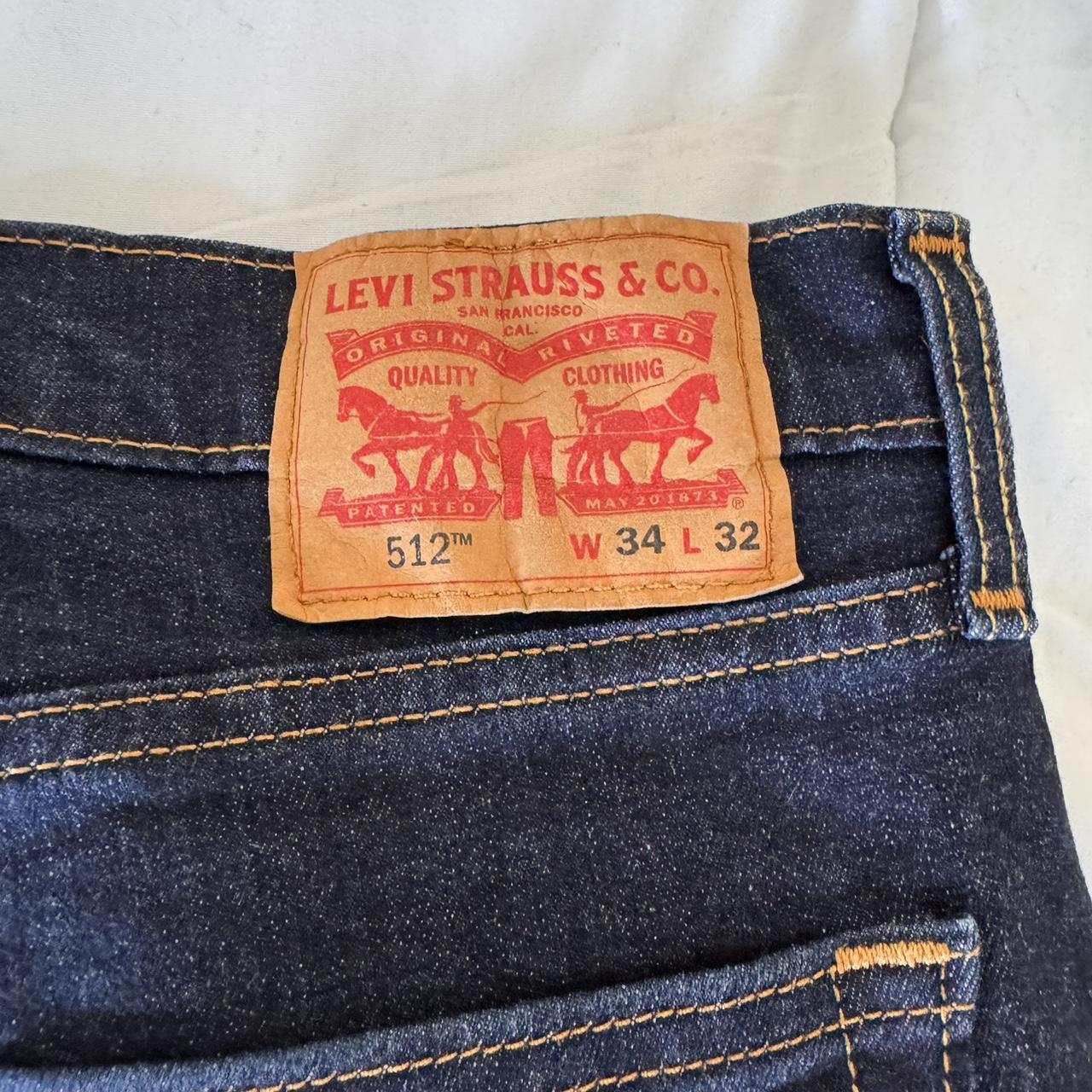 Men’s Levi 512 Dark Navy Jeans W34 L32. Like new... - Depop