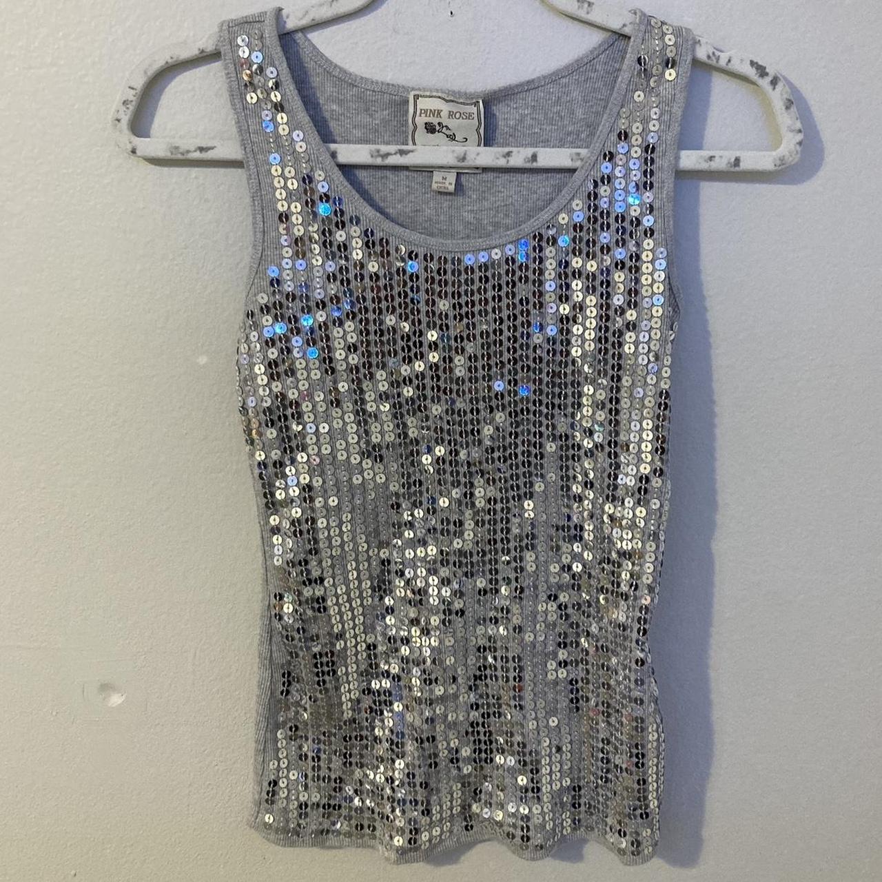 Pink Rose Women's Silver Vest | Depop