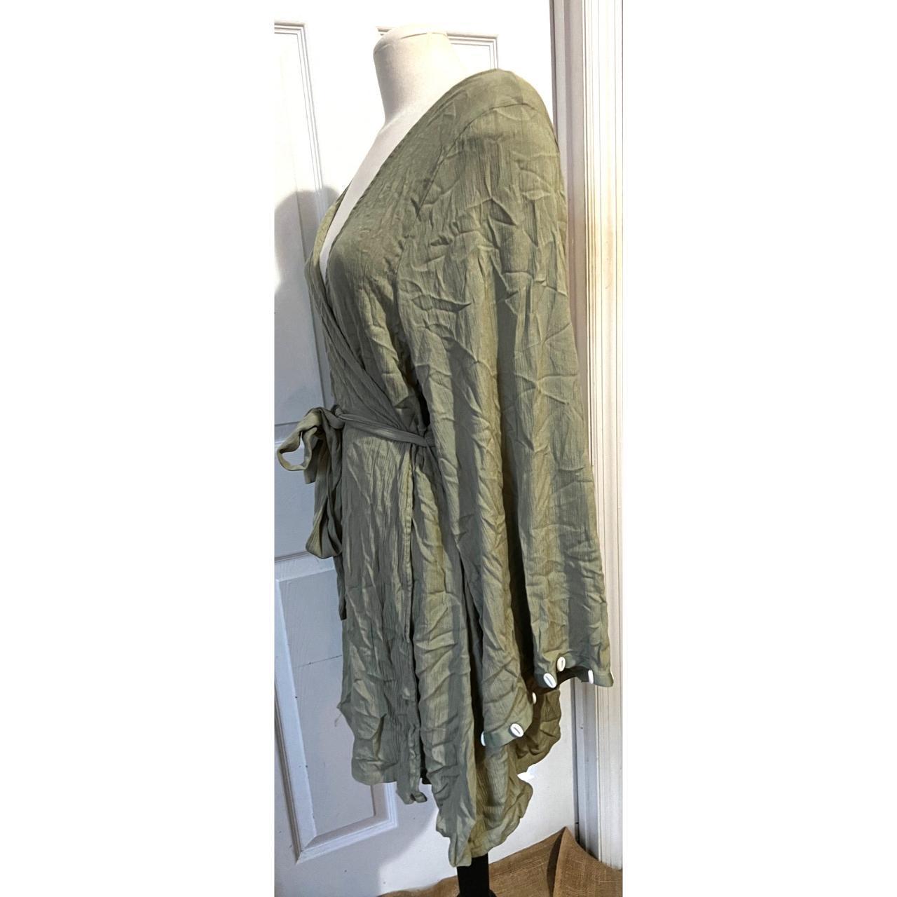 This is a New Green ASOS Sz 14 Swim Cover Robe with... - Depop