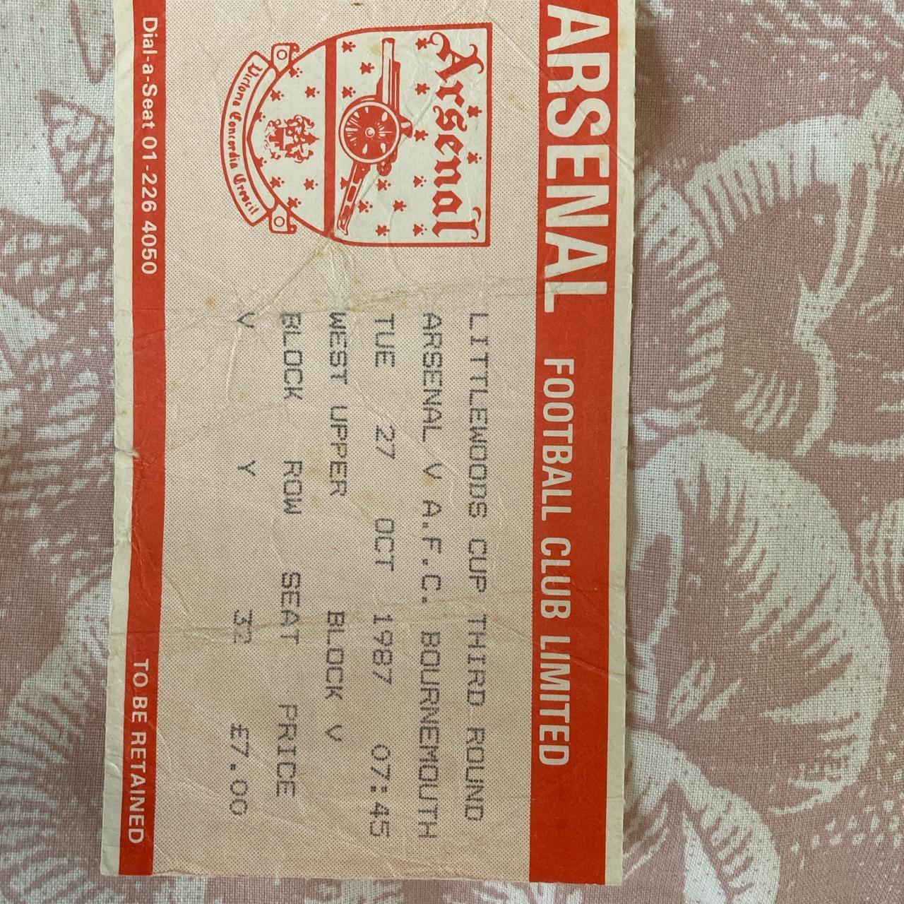 Arsenal rare memorabilia Arsenal v Bournemouth... - Depop